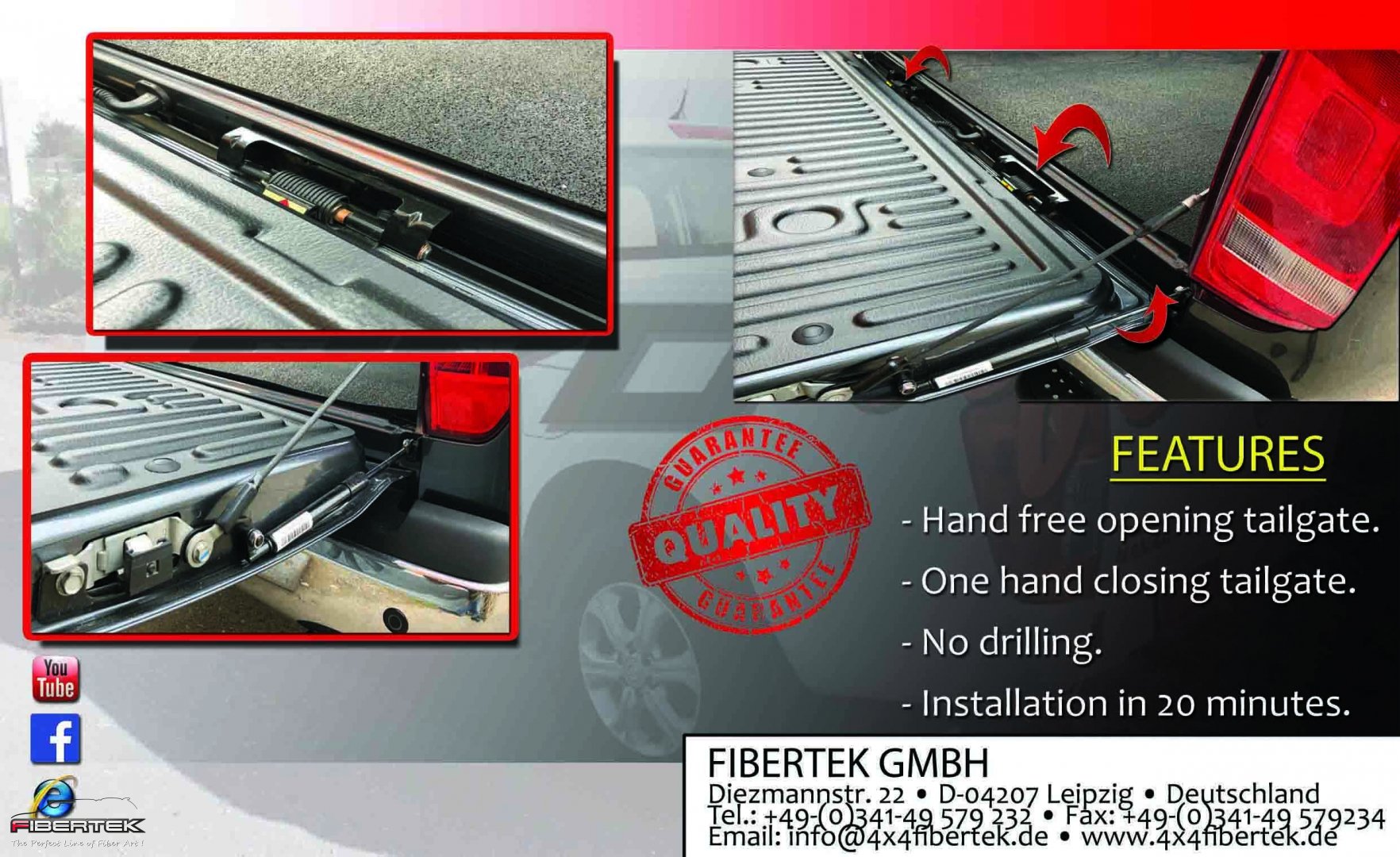 VW AMAROK TAILGATE PROLIFT © - ACCESSORIES - Fibertek - The Perfect ...